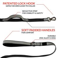 China Nylon Reflective Dog Leash , Double Handle Dog Leash Hold Strong Dogs for sale