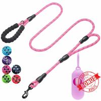 China Two Handles Nylon Dog Leash Mountain Rope Lead Reflective For All Sizes Of Dogs for sale