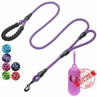 China Two Handles Nylon Dog Leash Mountain Rope Lead Reflective For All Sizes Of Dogs for sale