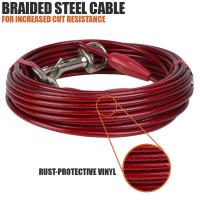 China Extra Long 30 Ft Nylon Dog Leash Braided Steel Anti Rusty Tie Out Cable for sale