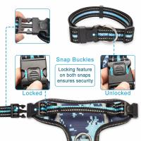 China Choke Free Nylon Dog Harness No Pul Easy Control Handle With Front / Back Leash Clips for sale