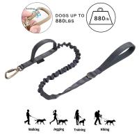 China Elastic Braided Nylon Rope Dog Leash Tactical K9 Training With 2 Control Handle for sale