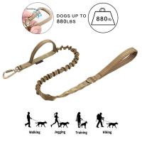China Elastic Braided Nylon Rope Dog Leash Tactical K9 Training With 2 Control Handle for sale