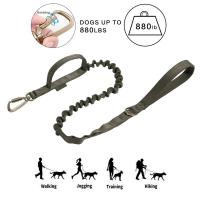 China Elastic Braided Nylon Rope Dog Leash Tactical K9 Training With 2 Control Handle for sale
