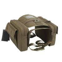 China Camping Hiking Nylon Dog Harness Backpack Militar Saddle Bag For Medium / Large Size for sale