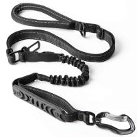 China Multi - Functional Nylon Dog Leash Soft Padded 2 Handles Shock Absorbing Bungee Rope for sale