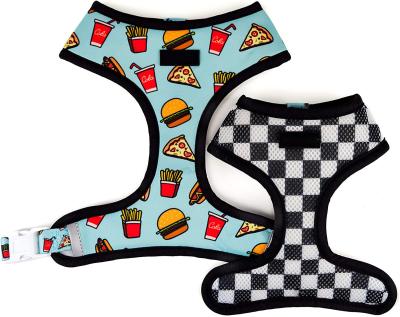 China Light Weight Reversible Nylon Dog Harness With Interchangeable Printed Sides for sale