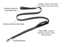 China Highly Reflective Nylon Dog Leash Customized With Soft Thick Padded Double Handles for sale