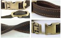 China All Natural Genuine Leather Collar Strong 3 Sizes Available Suit For Dog / Pet for sale