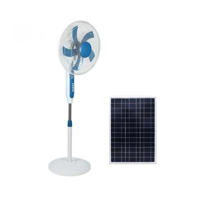 China AC DC 120cm Height 16'' Solar Rechargeable Fan SAA Metal Blade for sale