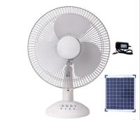China Portable 12in 12000mah Solar Rechargeable Table Fan 15W for sale