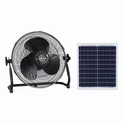 China 12W Rechargeable Portable Solar Floor Fan 12in 3 Wind Speed for sale