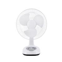 China SMD Light 12 Inch Rechargeable Table Fan 2 Speed DC Copper Motor for sale