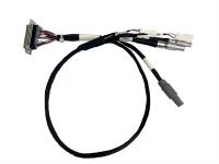 China Black 680mm Metallic Shield Cable Wire Harness DB25 Double Row Rivet End Plug for sale