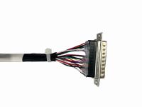 China Black 680mm Metallic Shield Cable Wire Harness DB25 Double Row Rivet End Plug for sale