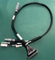 China Black 680mm Metallic Shield Cable Wire Harness DB25 Double Row Rivet End Plug for sale