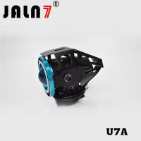 China Motorcycle Headlight Led JALN7 U7A 15W Fog Driving Running Light with Angel Eyes Lights Ring Front Strobe Flashing for sale