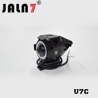 China Motorcycle Headlight Led JALN7 U7C 15W Fog Driving Running Light with Angel Eyes Lights Ring Front Strobe Flashing for sale