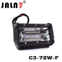 China LED Light Bar JALN7 72W 3Rows Flood LED Driving Lamp Super Bright Off Road Lights LED Work Light Boat Jeep for sale