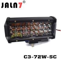 China LED Light Bar JALN7 72W 3Rows 2 Colors LED Driving Lamp Super Bright Off Road Lights LED Work Light Boat Jeep for sale