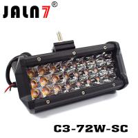 China LED Light Bar JALN7 72W 3Rows 2 Colors LED Driving Lamp Super Bright Off Road Lights LED Work Light Boat Jeep for sale