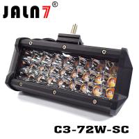 China LED Light Bar JALN7 72W 3Rows 2 Colors LED Driving Lamp Super Bright Off Road Lights LED Work Light Boat Jeep for sale