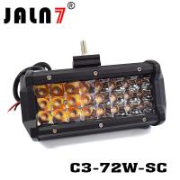 China LED Light Bar JALN7 72W 3Rows 2 Colors LED Driving Lamp Super Bright Off Road Lights LED Work Light Boat Jeep for sale
