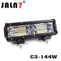 China LED Light Bar JALN7 144W 3Rows Flood Beam LED Driving Lamp Super Bright Off Road Lights LED Work Light Boat Jeep for sale