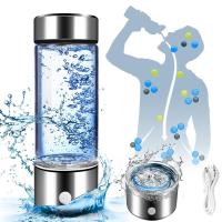 China Rechargeable Portable Glass Hydrogen Water Generator Bottle with 420-450ML Capacity for sale