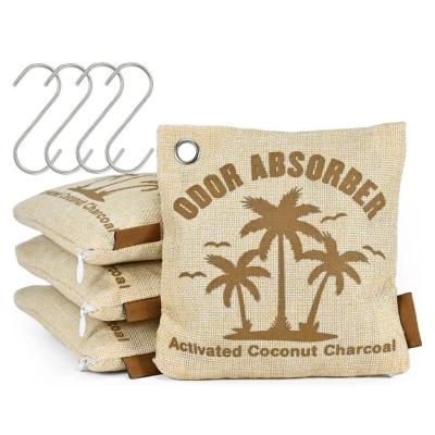 China Effective 4*170g Pack Bamboo Charcoal Air Purifying Bag for Home Office Car Hotel for sale