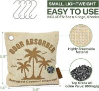 China Effective 4*170g Pack Bamboo Charcoal Air Purifying Bag for Home Office Car Hotel for sale