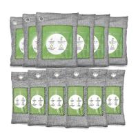 China OEM 12 Pack Bamboo Air Purifying Bag Activated Charcoal Bags Odor Absorber 6x50g 6x150g MSDS Certified for sale