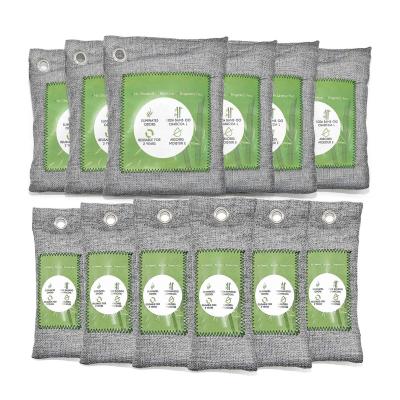 China OEM 12 Pack Bamboo Air Purifying Bag Activated Charcoal Bags Odor Absorber 6x50g 6x150g MSDS Certified for sale
