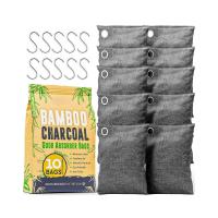 China OEM LOGO Activated Bamboo Charcoal Air Purifying Bag Odor Absorber 10x100g with Hooks for sale