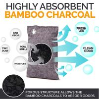China OEM LOGO Activated Bamboo Charcoal Air Purifying Bag Odor Absorber 10x100g with Hooks for sale