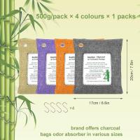 China Solid Bamboo Charcoal Air Freshener Bag for Refrigerator Deodorizing 500g*4 Pack for sale