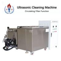 China Large Industrial Ultrasonic Cleaner Machine For Engine Parts Circulating Belt Filter 96L for sale