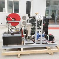 China 200 Bar Water Jet Pipe Cleaner Washing Machine 4 Dredge Nozzle for sale