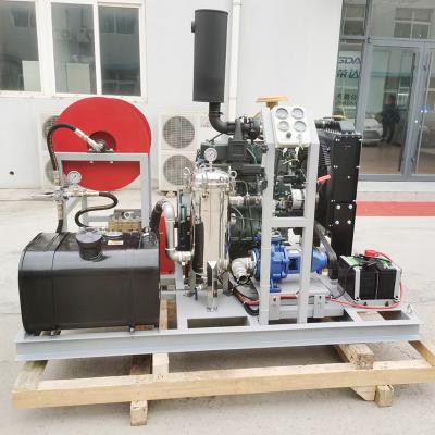 China 200 Bar Water Jet Pipe Cleaner Washing Machine 4 Dredge Nozzle for sale
