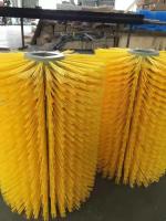 China Fruit Vegetable Cleaning Roller Brush Nylon Yellow Black for sale