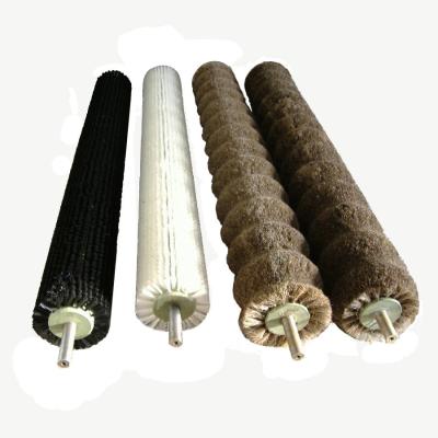 China Stainless Steel Shaft Nylon Roller Brush for Glass Cleaning Custom Size 100mm for sale
