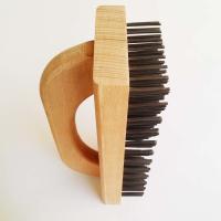 China Remove Rust Wooden Block Scratch Brush With Flat Steel Bristles for sale