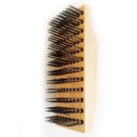 China Remove Rust Wooden Block Scratch Brush With Flat Steel Bristles for sale