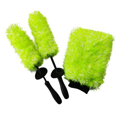 China Blue Microfiber Car Detailing Tire Brush Wheel Hub Cleaning Brush 500pcs MOQ for sale