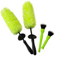 China Bright Green Microfiber Car Detailing Brush Set For Cleaning for sale
