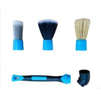 China 3 Pcs Boar Hair Auto Detailing Brush Kit Removable for sale