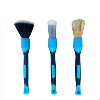 China 3 Head Car Detailing Brush Set Boars Hair and Synthetic Fibers 10 Inch for sale