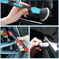 China Boar Hair Mixed Plastic Handle Car Interior Detailing Brush OEM Acceptable for sale
