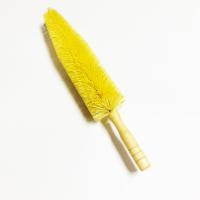 China Motorcycle Spoke Wheel Car Wash Brush 40cm Wooden Long Handle Tampico Bristles for sale