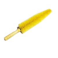 China Motorcycle Spoke Wheel Car Wash Brush 40cm Wooden Long Handle Tampico Bristles for sale